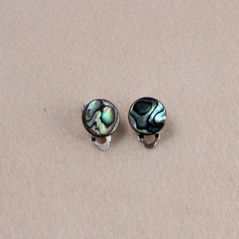 12mm Paua Shell Stud Earrings - 1176ear